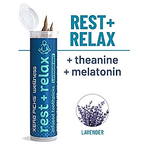 Xero Picks Wellness - Infused Flavored Toothpicks for Long Lasting Fresh Breath & Dry Mouth Prevention - 60 Picks - 3 Pack - Lavender Mint - Rest + Relax