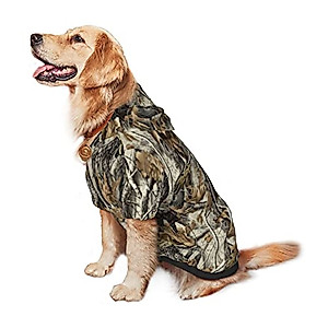 Large Dog Hoodie Mossy-Tree-Camo-Leaf Pet Clothes Sweater with Hat Soft Cat Outfit Coat X-Large