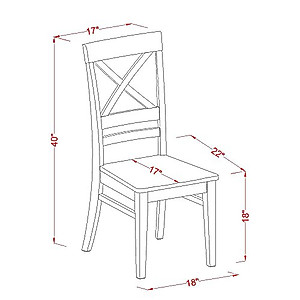 East West Furniture Dover 9 Piece Set Includes a Rectangle Dining Room Table with Butterfly Leaf and 8 Kitchen Chairs, 42x78 Inch, Buttermilk & Cherry