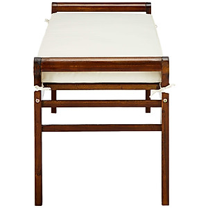 Christopher Knight Home Nelson Wood Bench with Cushion, Rich Mahogany