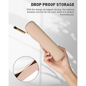 CORNERIA Travel Makeup Brush Case with Magnets lock, Portable Makeup Brush Cosmetic Holder, Soft and Comfortable Makeup Brush Organizer, Fashionable and Beautiful Cosmetic Brush Bag