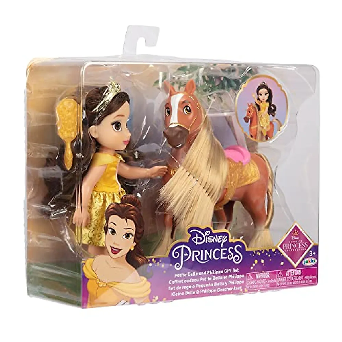 Disney Princess Belle Doll & Phillipe Petite Gift Set, Yellow