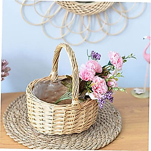 ABOOFAN 3pcs for Vintage Multi-Function Holder Plastic Home Egg Rattan Candy Gift Wedding Braided Storage Willow Baskets Hunting Eggs Basket Picking Party Household Flower Handmade Style