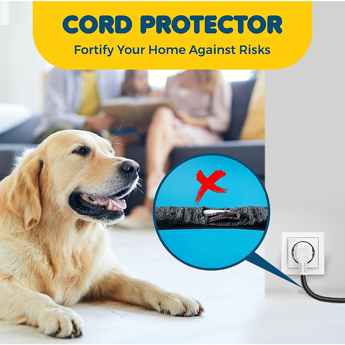 SunGrow Dog and Cat Cord Protector, 3/8 Inch Diameter, Dog, Cat, Ferret Cord Protector from Wire Chew, Cable Protector Tubing, Stop Chewing Cable Management Sleeve (20 Feet)