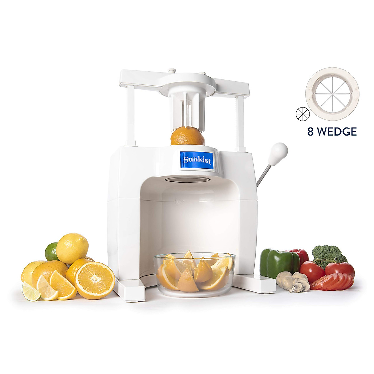 Sunkist Growers | Commercial Series Sectionizer with 8 Wedge Blade Cup | Fruit & Vegetable Cutter | Food Preparation | Interchangeable Kitchen-Grade Stainless Steel Blades | NSF Approved | Model S-104