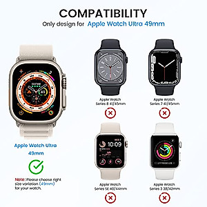 [3PACK] Tensea for Apple Watch Ultra 2/Ultra Screen Protector Case 49mm, iWatch Protective Face Cover, Hard PC Bumper Built-in Tempered Glass Film, Ultra-Thin Guard Women Men, 49 mm