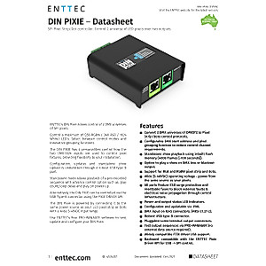 Enttec Din Pixie 73539 2-Universe DMX LED Pixel Controller, Black