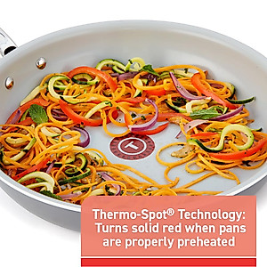 T-fal Fresh Gourmet Recycled Ceramic Nonstick Frypan 10.25 Inch, Oven Broiler Safe 500F, Cookware, Pots and Pans Grey