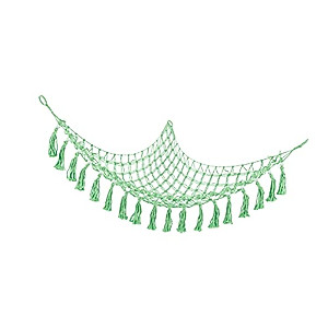 Toy Storage Hammock Tassel Sturdy Cotton Rope Stuffed Animal Storage Net Fruit Green