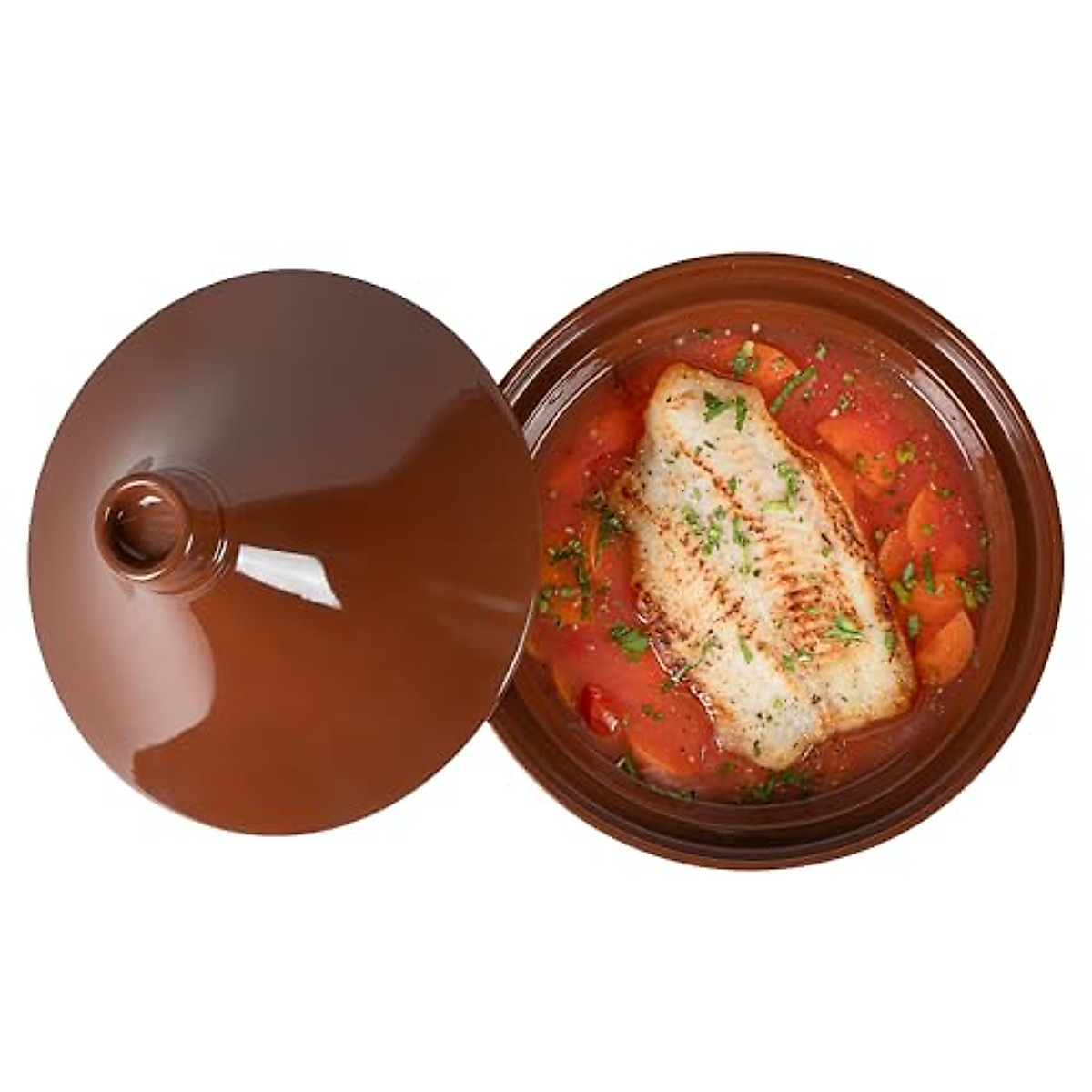 Restaurantware-Terra Tek 26 Ounce Terracotta Tagine Pots, 8 Microwavable Tagine Pots - Glazed Interior, Oven-Ready, Terracotta Serving Pots, Dishwashable, For Cooking And Serving