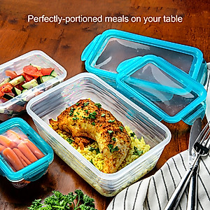 Stretch and Fresh Leak-Proof Food Container Set Stackable, BPA-Free Silicone w/ Airtight Lids for Solids, Soups and Sauces, Freezer-Safe Great for Meal Preparation