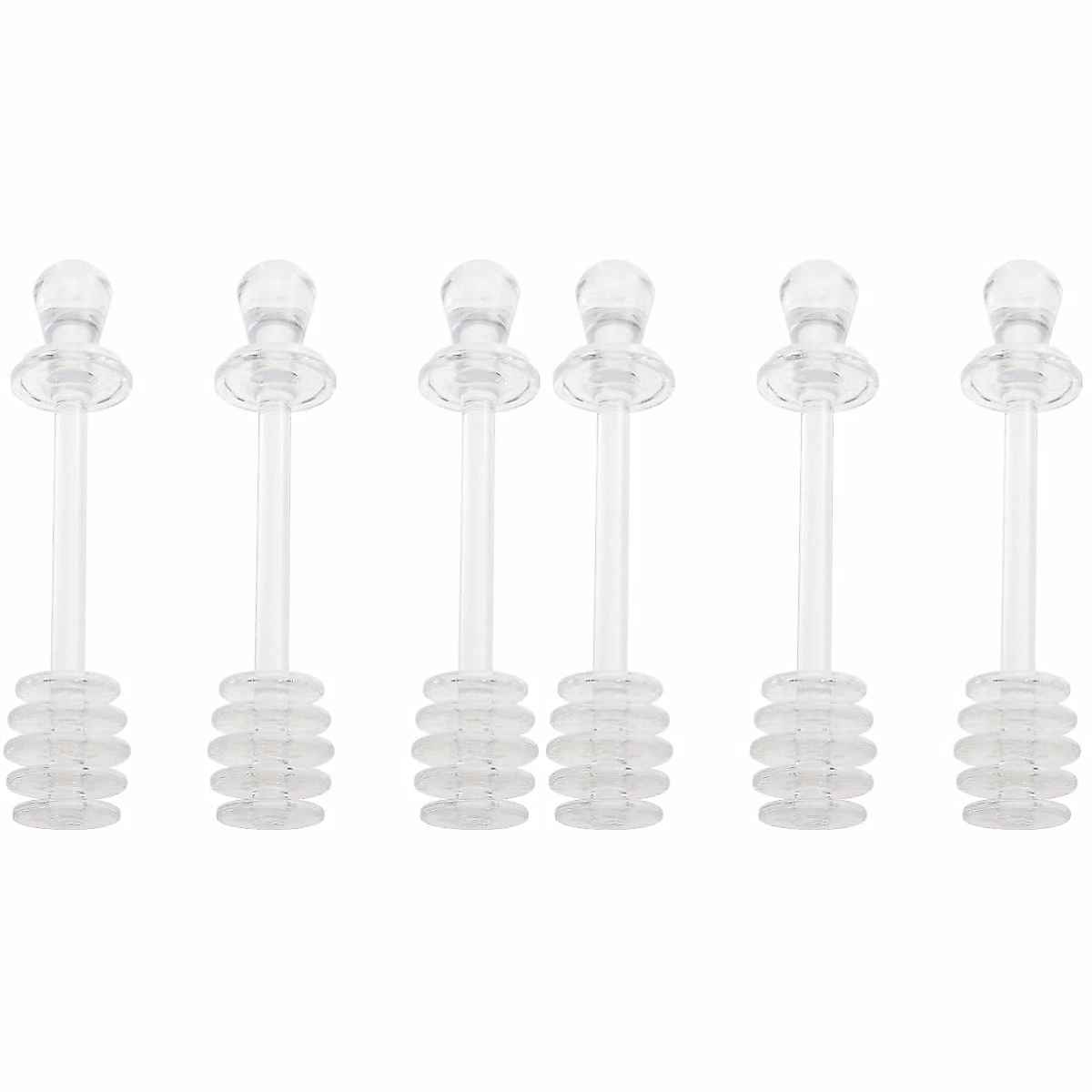 Cabilock 6 Pcs Honey Stick Dispenser Syrup Pourer Coffee Syrups Honey Syrup Ladle Spoon Drink Honey Dipper Spoons Honey Wand Coffee Stir Spoons Hand Mixer Mini Honeycomb Acrylic