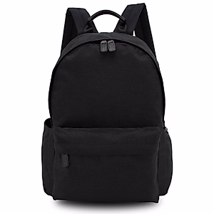 Cheryl & Wong Genuine Leather Trim Durable shoulder Strap Attachment Laptop Travel Backpack,Fit 15.6" Laptop (Heather black)