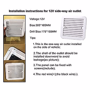 MACHSWON 12V Cooling Exhaust Fan Air Vent Ventilation for Motorhome RV Caravan Black