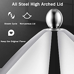 MYYINGBIN Moroccan Tagine Pot Stainless Steel Lid Anti-Scalding Handle High Temperature Resistance Applicable to Gas Induction Cooker