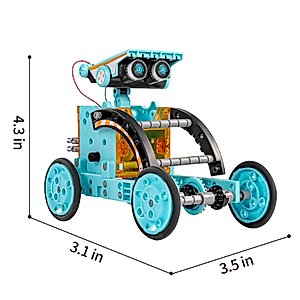 TEMI STEM 12-in-1 Solar Power Robots Creation Toy, Educational Experiment DIY Robotics Kit, Science Toy Solar Powered Building Robotic Set Age 8-12 for Boys Girls Kids