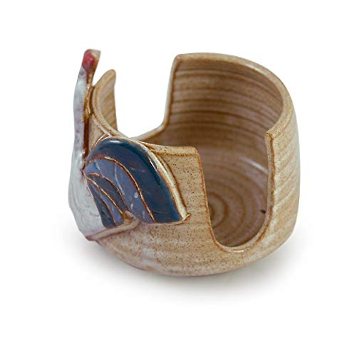 American Handmade Pottery Kitchen Sponge Holder, Farmhouse Rooster Motif