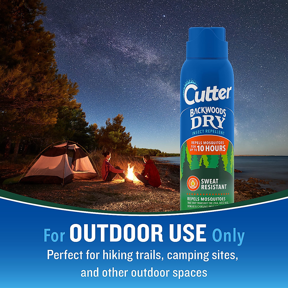 Cutter Backwoods Dry Insect Repellent, Mosquito Repellent, 25% DEET, Sweat Resistent, 4 Ounce (Aerosol Spray) (Pack of 2)