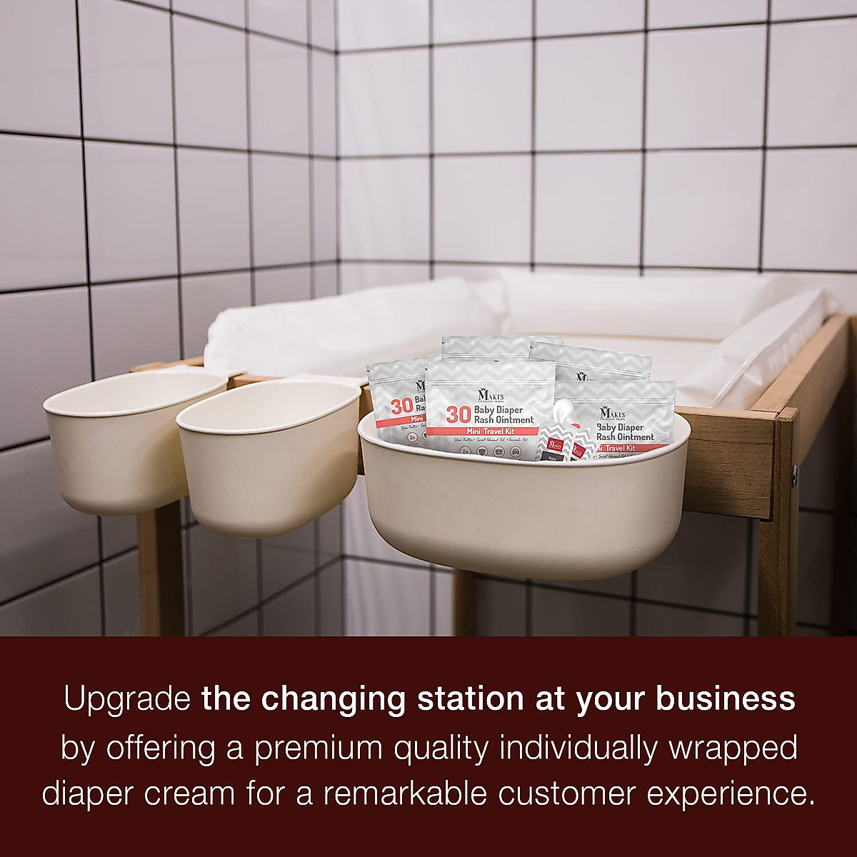 Maki’s Baby Diaper Cream - Diaper Rash Ointment For Newborns - Portable Baby Must Haves For Rash Prevention And Treatment - Spill Proof Baby Ointment For Diaper Rashes - Set Of 30 Single Use Baby Rash Cream - .105 oz Per Packets