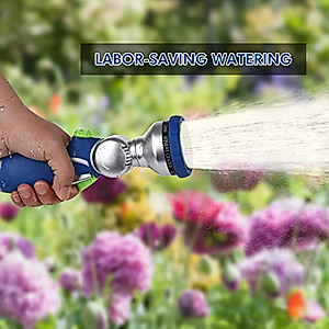 RESTMO Hose Nozzle w/ 180° Adjustable Swivel Head, High Pressure Hose Sprayer w/ 10 Spray Pattern, Self-Lock Trigger and Water Flow Control, Ideal for Outdoor Lawn & Garden Watering, Car & Pet Washing