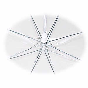 UNIWARE 23" Dome Straight Auto Open Umbrella, 23", Fashion Umbrella, Compact Automatic Rain Umbrella,Clear, Transparent (Clear)