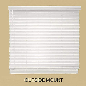 Home Decorators Collection White Cordless 2-1/2 in. Premium Faux Wood Blind - 23 in. W x 48 in. L (Actual Size - 22.5 in. W x 48 L)