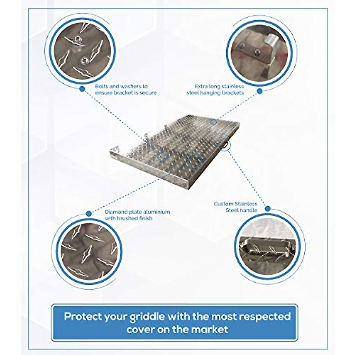 Premium Home Griddle Cover: for Camp Chef FTG600 Griddle Cover, Camp Chef Accessories, Camp Chef Flat Top Grill Cover, Camp Chef Cover, Great for Outdoors, use as Tabletop, Diamond Plate Aluminum