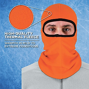 Ergodyne Standard Balaclava Face Mask-Fleece, Orange, One Size