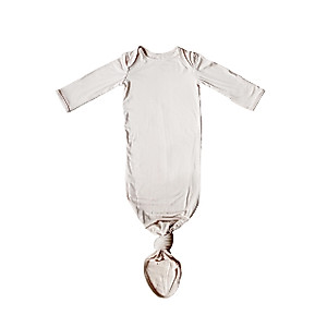 Marlowe & Co Knotted Newborn Baby Gown, Ultra Soft Knotted Sleeper Gown for Baby Boy and Girl (Natural, 0-3 Months)