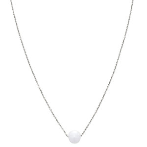 Amazon Essentials Sterling Silver Freshwater Pearl Pendant Necklace 16", Silver