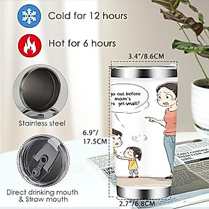FOCIUZTA 20oz Cartoon Family Tumbler with lid, Travel Coffee Cup, Ideal for Easter, Mother Day, and birthday gifts