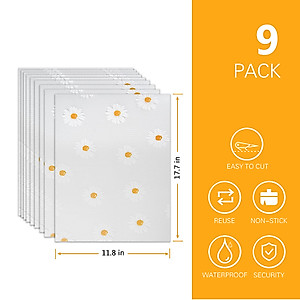 INNOLITES 9 Pcs Refrigerator Liners, 17.7"x11.8" Washable Non-Slip EVA Fridge Liner, Refrigerator Shelf Liners-BPA Free, for Fridge Glass Shelf Cabinet Drawer Mats (Orange)