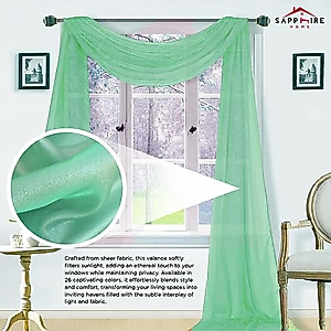 Sapphire Home Window Scarf Valance Curtains - Extra Long Sheer Valances for Windows - Voile Swag Curtains for Living Room, Kitchen, and Bedroom Decor, Weddings, Events - 37" x 216" - 1 pc - Royal Blue