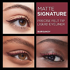 L’Oréal Paris Makeup Matte Signature Liquid Dip Eyeliner, Waterproof, Precise and Easy Application, All Day Wear, Vivid Matte Finish, Burgundy, 0.07 fl; Oz.