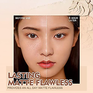 Oil Control Face Pressed Powder,Matte Smooth Setting Powder Makeup,Waterproof Long Lasting Finishing Powder,Cruelty Free Lightweight Face Cosmetics,Shine Control,Vegan Friendly,0.28Oz(NATURAL BEIGE)