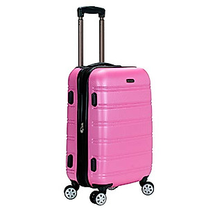 Rockland Melbourne Hardside Expandable Spinner Wheel Luggage, Pink, Carry-On 20-Inch