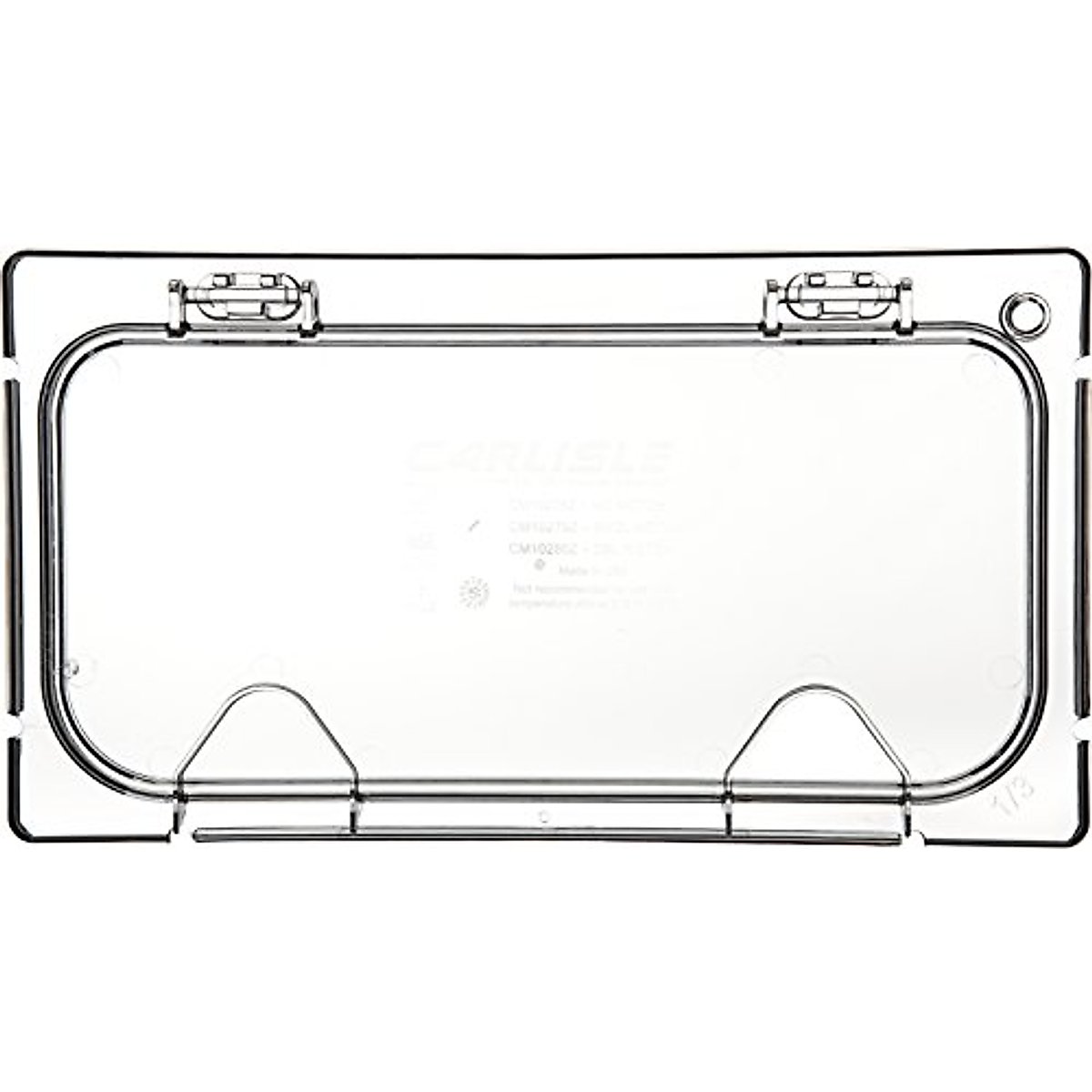 Carlisle FoodService Products CM10279Z07 Coldmaster EZ Access Lid with Notch, 1/3 Size, 0.9" Height, 13" Width, 7" Length, Polycarbonate (PC), Clear (Pack of 2)