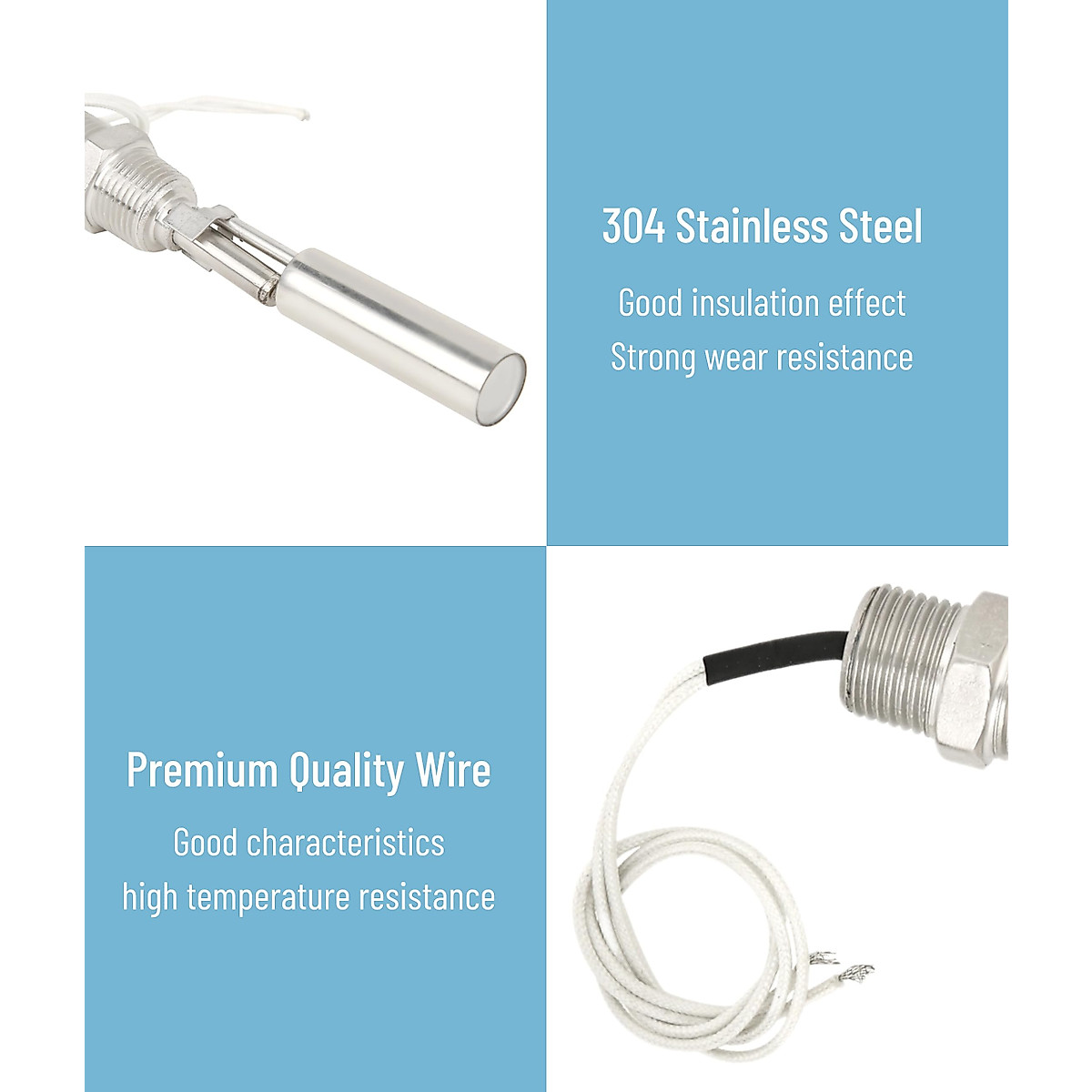 DC0-110V Liquid Water Level Sensor, Sensor Switch, Male Thread 1/2 NPT 304 Stainless Steel, Suitable for Liquids of Different densities, pressures and temperatures