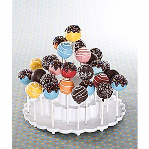Nordic Ware 50008 Tiered Cake Pop Display Stand, Holds 37 pieces, White