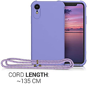 kwmobile Crossbody Case Compatible with Apple iPhone XR Case - TPU Silicone Cover with Strap - Lavender