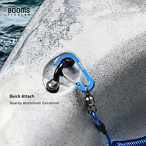 Booms Fishing T02 Fishing Pole Tether, Kayak Paddle Leash, Heavy Duty Fishing Lanyard for Fishing Tools/Rods/Paddles, Blue 2pcs and RB1 Rod Tie Belts Pole Straps 4pcs 4.5"