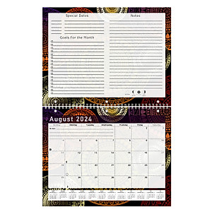 2024-2025 Academic Year 12 Months Student Calendar/Planner for Wall & Desk & 3-Ring Binder, for School, Teacher, Student (Fractal Edition #015)
