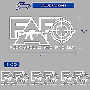 Aolamegs 3pcs Fuck Around and Find out Funny Car Stickers - FAFO Fuck Around Find out Warning Vinyl Sticker for Laptop/Car/Truck/Window/Bumper, Protected by F Around and Find out Offensive Transfer Decals
