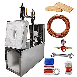 Simond Store Double Burner Propane Forge with Two Doors, 2600 F Rated, for Blacksmithing, Knife Making, Forging Tools and Equipment – Stainless Steel Rectangle Shape