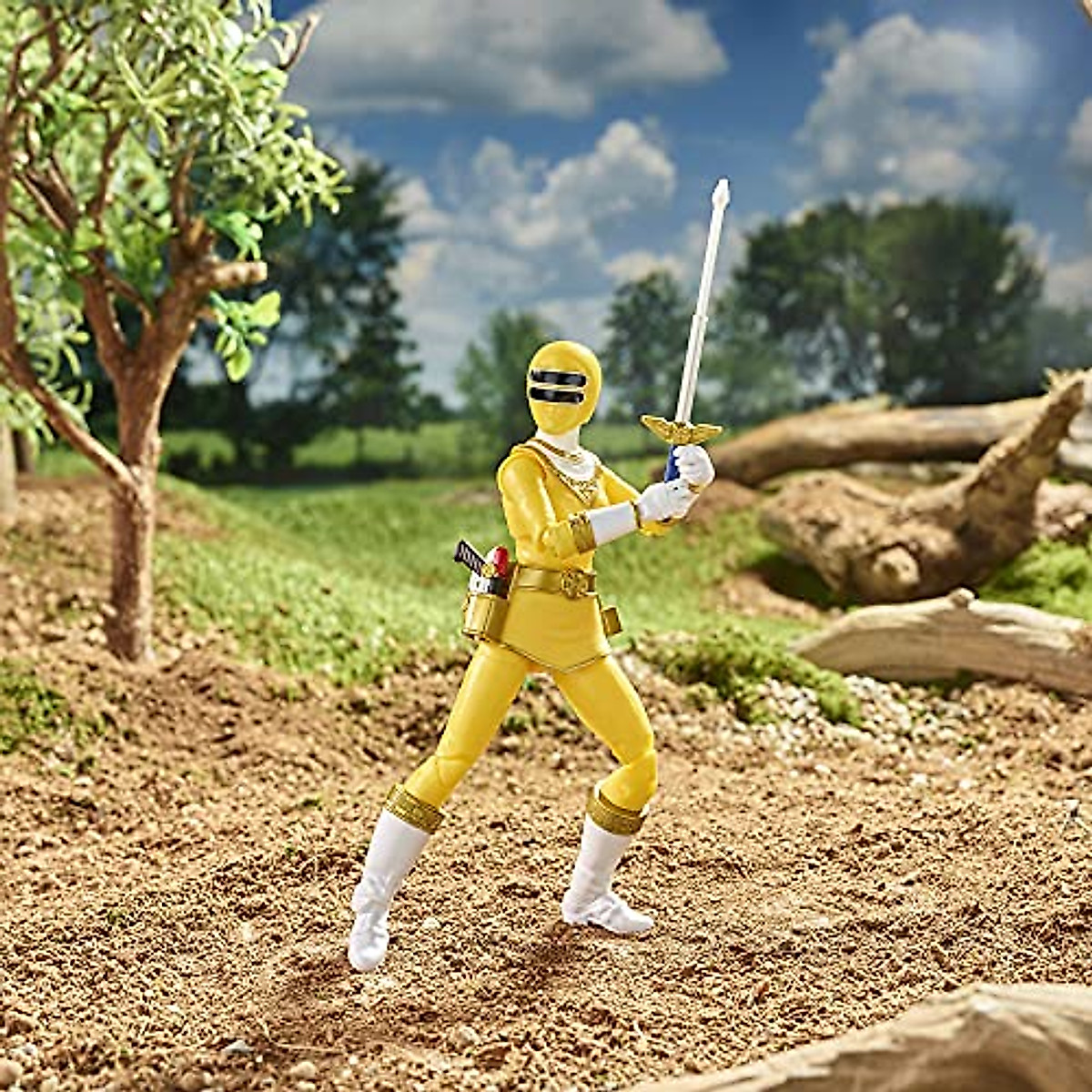 Power Rangers Lightning Collection Zeo Yellow Ranger 6-Inch Premium Collectible Action Figure Toy with Accessories, Kids Ages 4 and Up