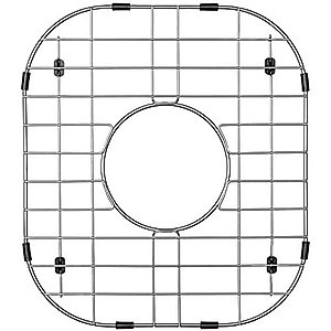 Serene Valley Sink Protector Grid 11-11/16" x 13-3/16", Centered Drain with Corner Radius 3-1/2", 304 Stainless Steel Material NLW1311C