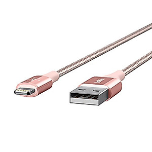 Belkin MIXIT DuraTek Lightning to USB Cable - MFi-Certified iPhone Charging Cable for iPhone 11, 11 Pro, 11 Pro Max, XS, XS Max, XR, X, 8/8 Plus and more (4ft/1.2m), Rose Gold