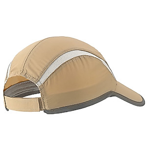 Connectyle Foldable Mesh Sun Cap Outdoor Sports Hat Breathable Sun Runner Cap with Reflective Trim Khaki