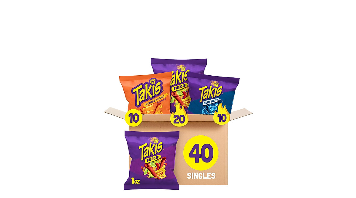 Takis 40 Pc Variety Pack: Fuego, Blue Heat & Intense Nacho
