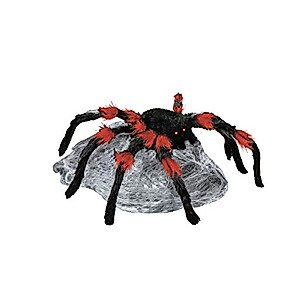 Spirit Halloween LED Red and Black Jumping Spider Animatronic | Halloween Décor | Horror Décor | 21 Inches | Moving Prop